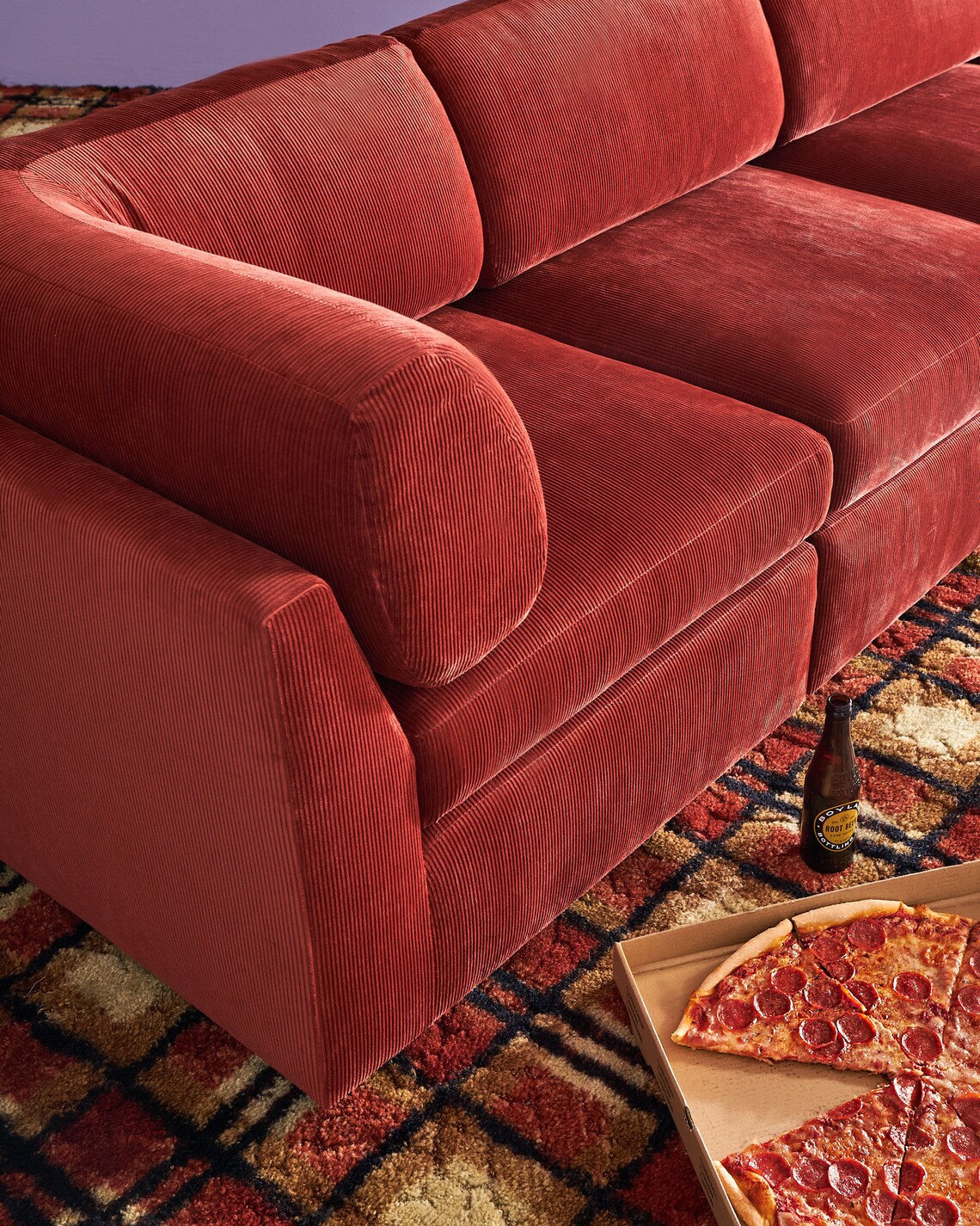 CUSTOM Mid-century 5pc Milo Baughman Pit Style Modular Sofa in Burnt ...
