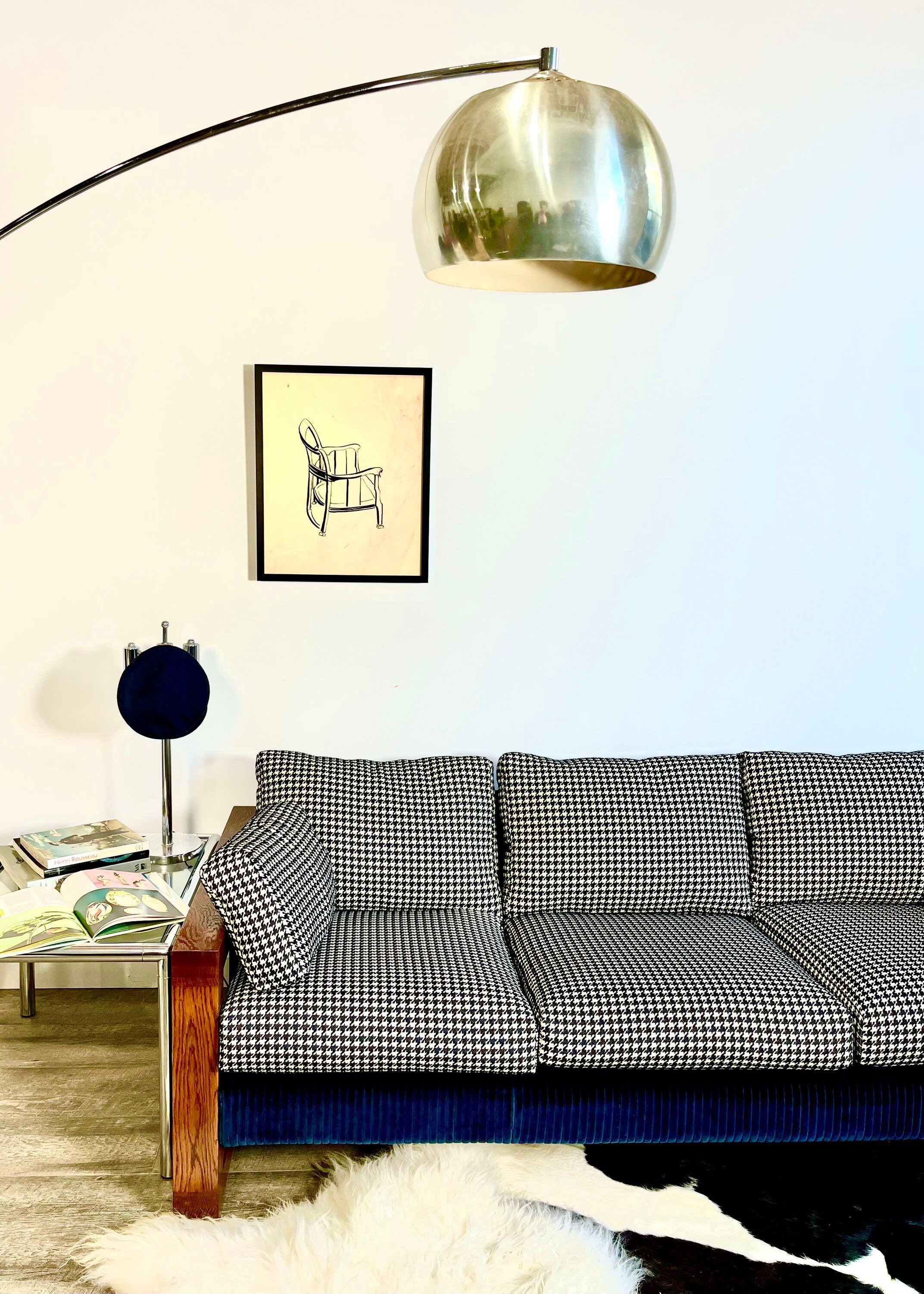 CUSTOM Mid-century 1970’s Wide Corduroy and Houndstooth Dueling Sofa - Etsy