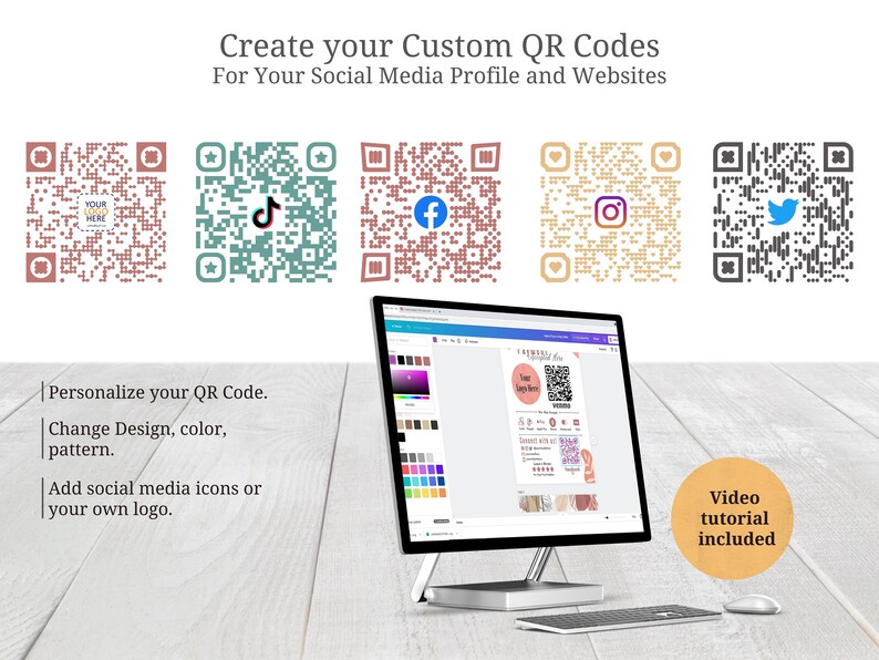 Floral Scan to Pay Sign Custom QR Code Sign Custom Business - Etsy