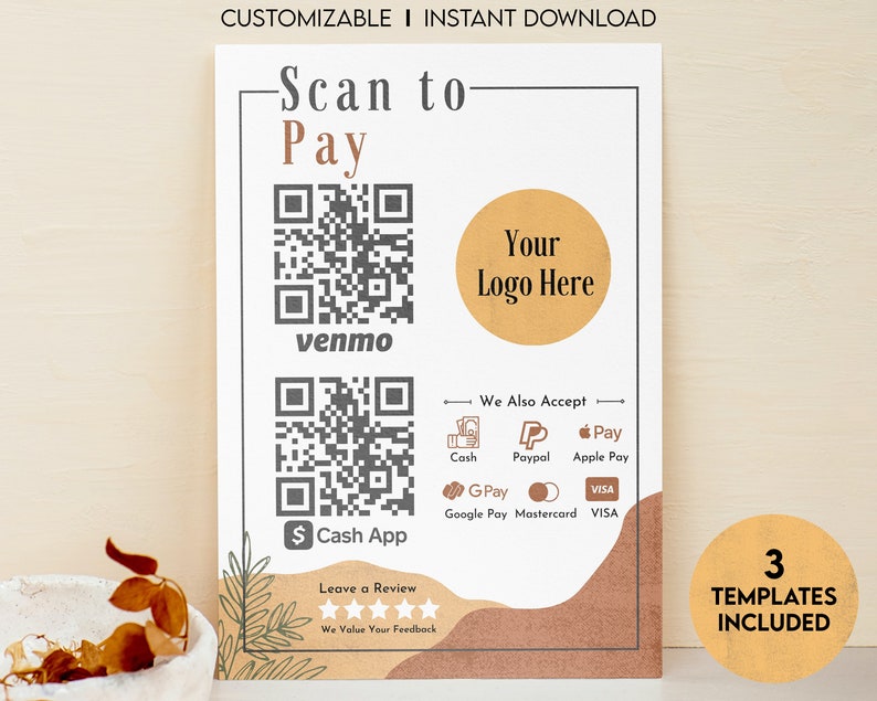 Scan to Pay Sign Custom QR Code Sign Custom Business Sign - Etsy