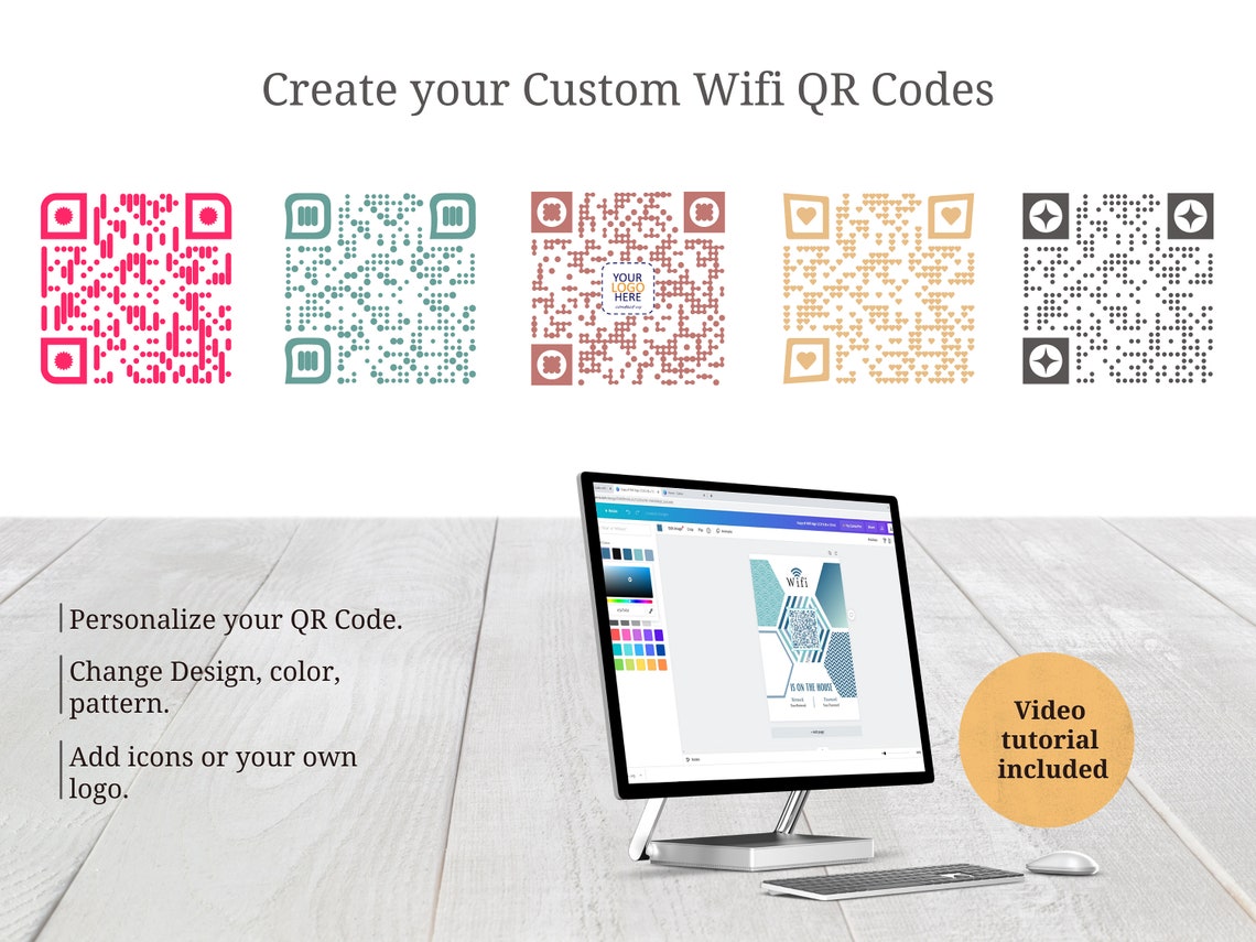 Feather Custom Wifi Sign With QR Code Wifi Password Sign - Etsy