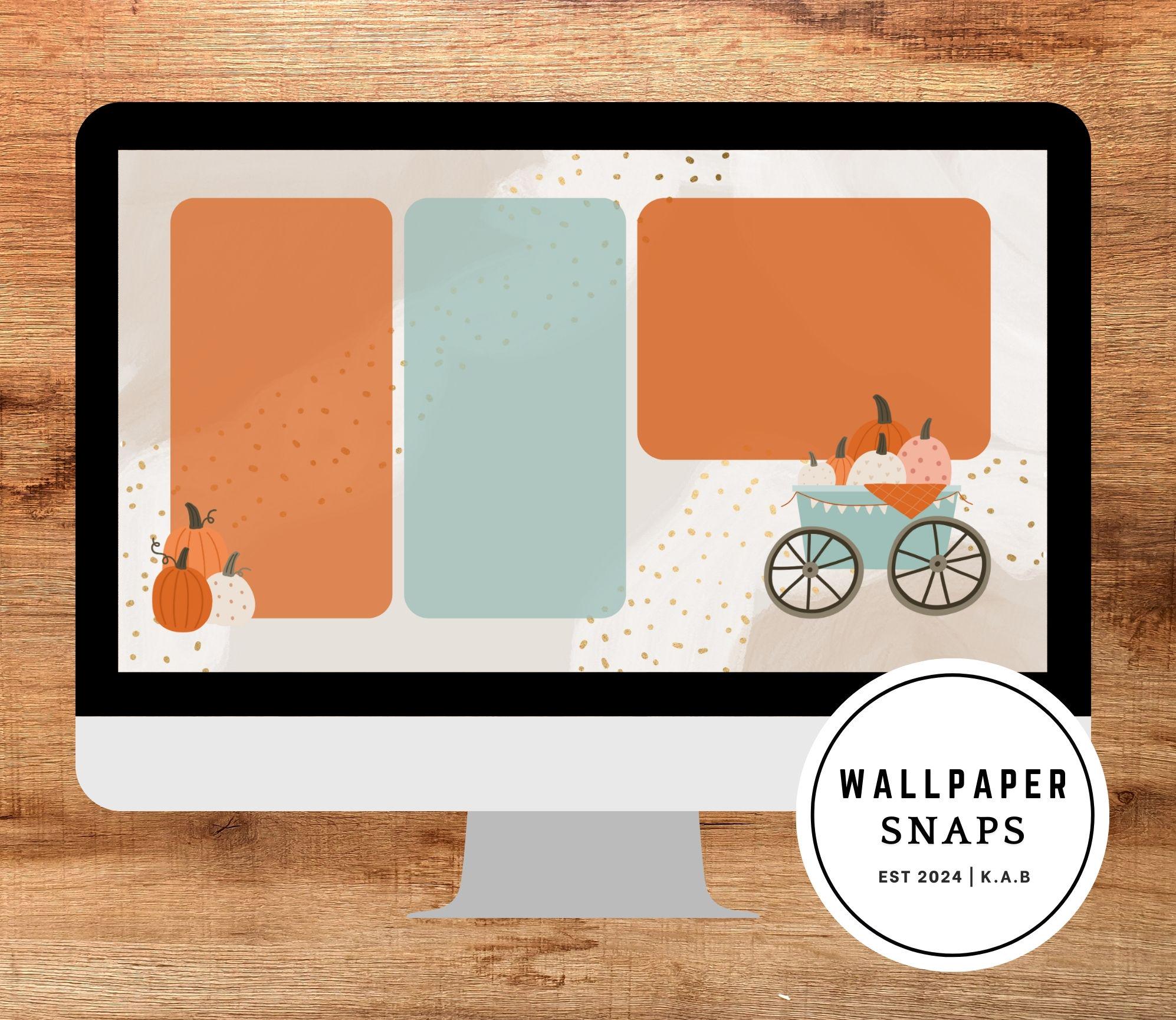 September Fall Desktop Background, Pumpkin Stand Cute Laptop Wallpaper ...