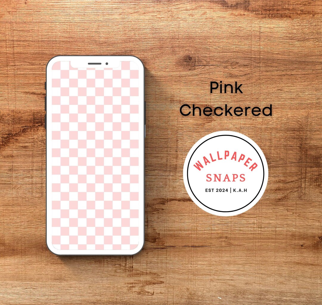 Pink Check iPhone Lock Screen Neutral Tablet Wallpaper Trendy Tablet ...