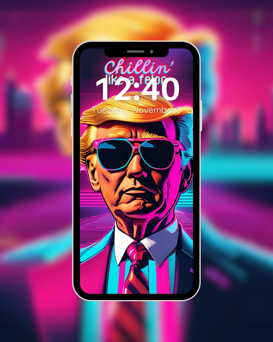 Trump iPhone Wallpaper Digital Download Patriotic Phone Backgrounds ...