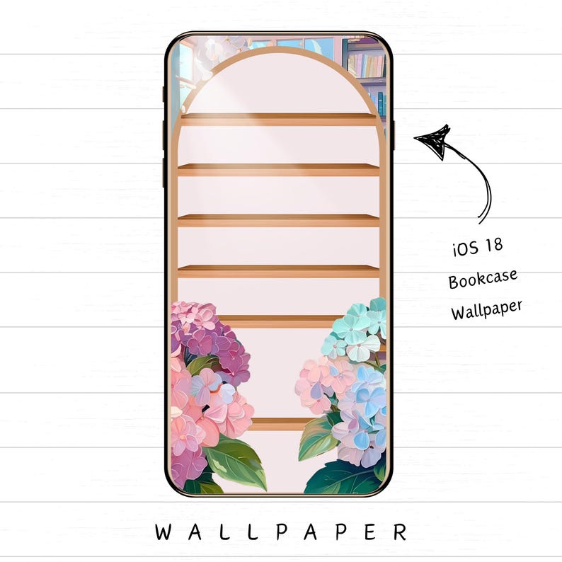 Hydrangea Floral Library iPhone Wallpaper Lock Screen & Home Set ...