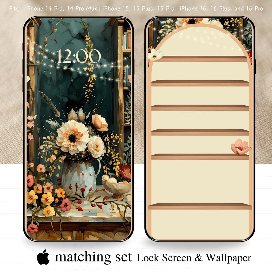 Earthy Peach Wildflower Wallpaper iPhone Wallpaper Lock Screen & Home ...