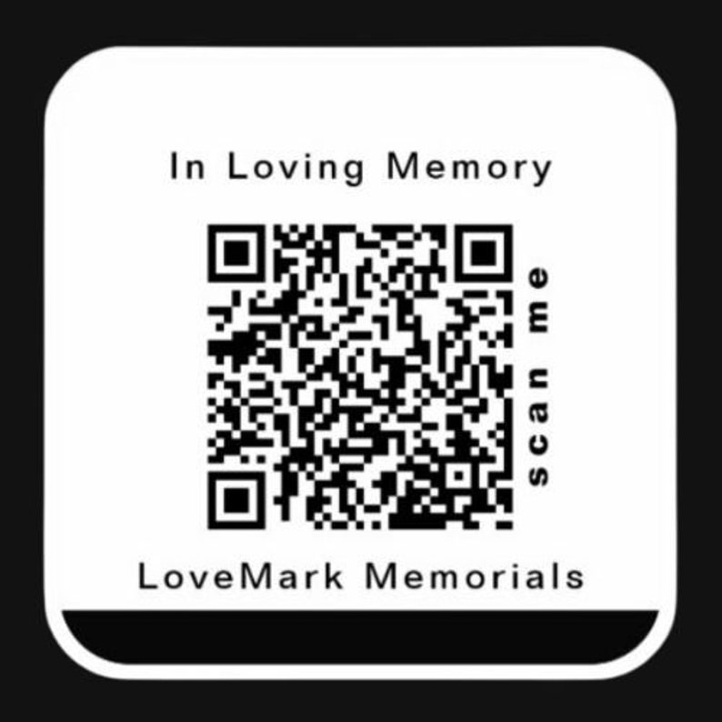 2 X 2 Headstone QR Code Memorial Vinyl Sticker Gravestone Decor ...
