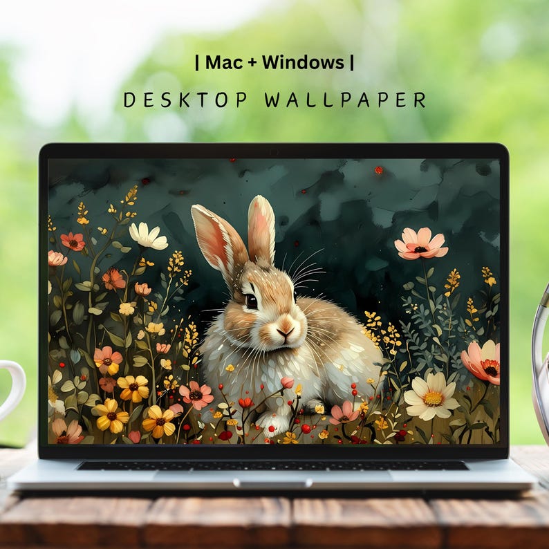 Easter Aesthetic Desktop Wallpaper | Spring Easter Bunny Painting ...