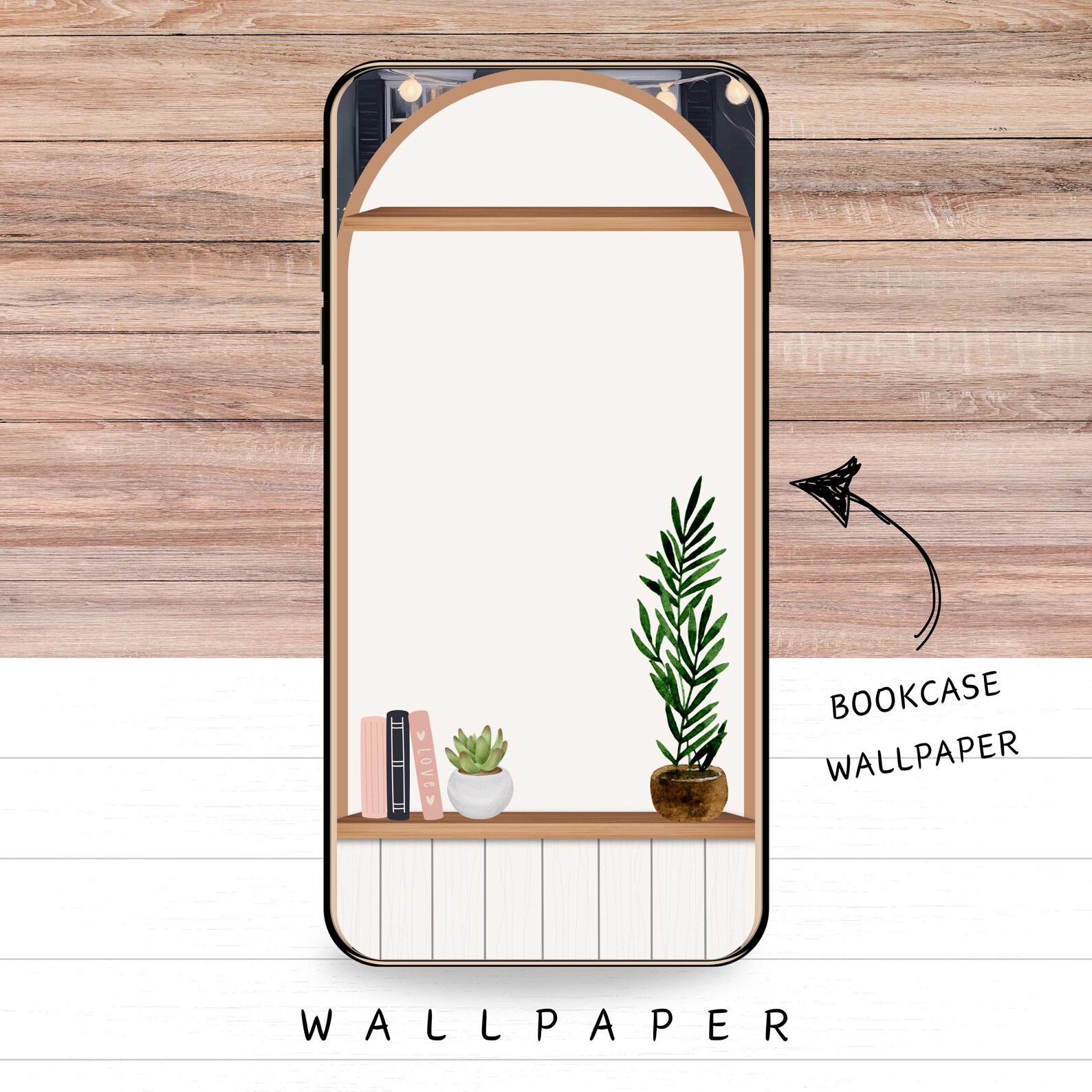 Cute Bookstore Bookshelf Wallpaper for iPhone Ios 18+ Large Icons ...