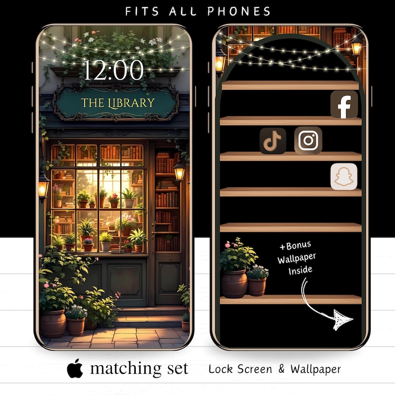 iPhone Library Wallpaper - Etsy