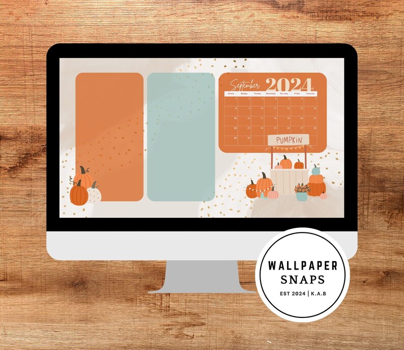 September Fall Desktop Background, Pumpkin Stand Cute Laptop Wallpaper ...