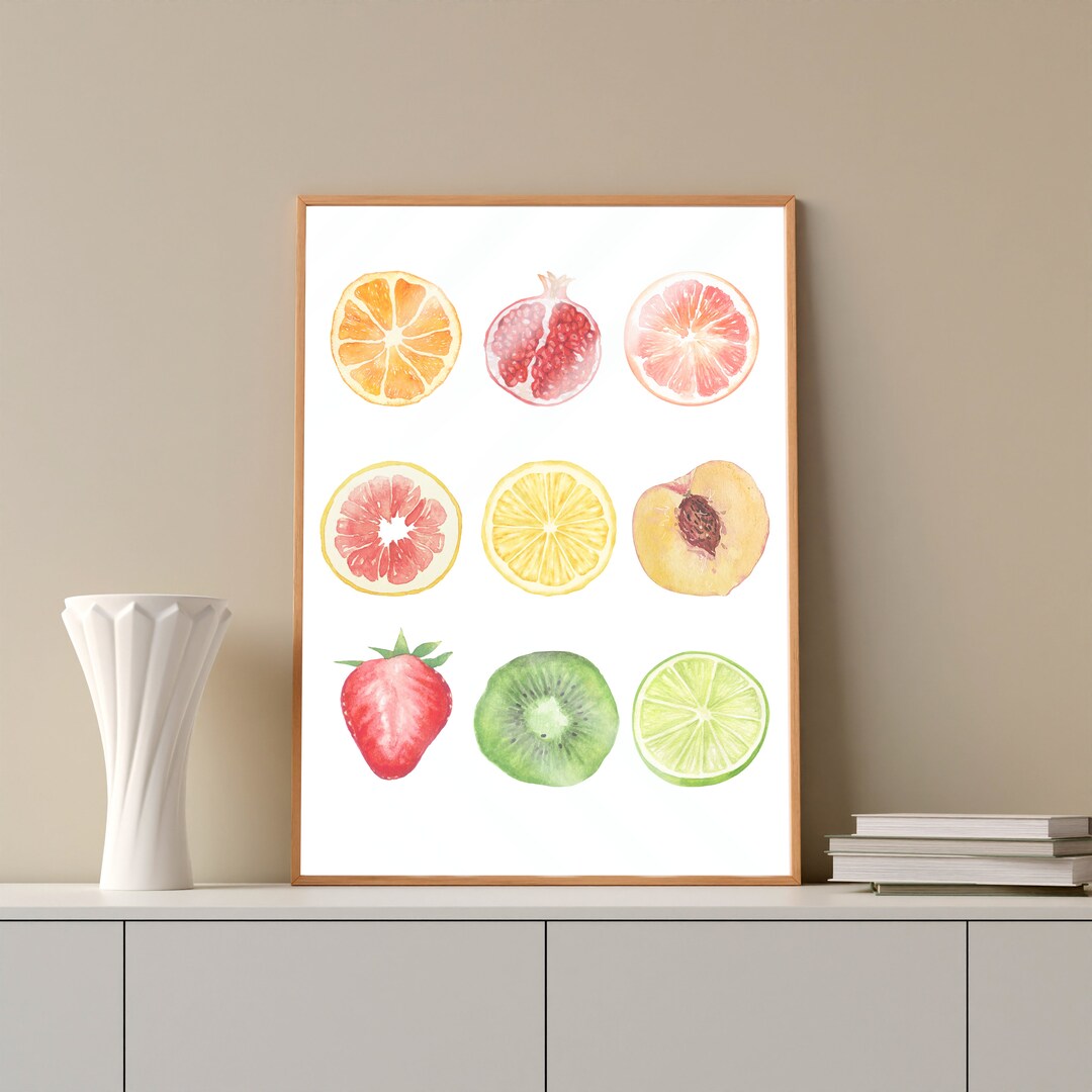 Watercolor Fruit Print - Etsy
