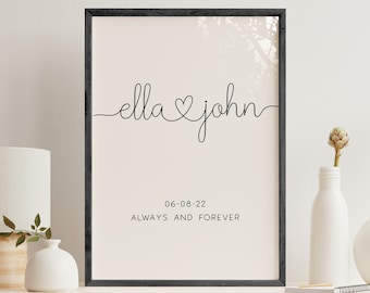 Name Wedding Poster - Etsy