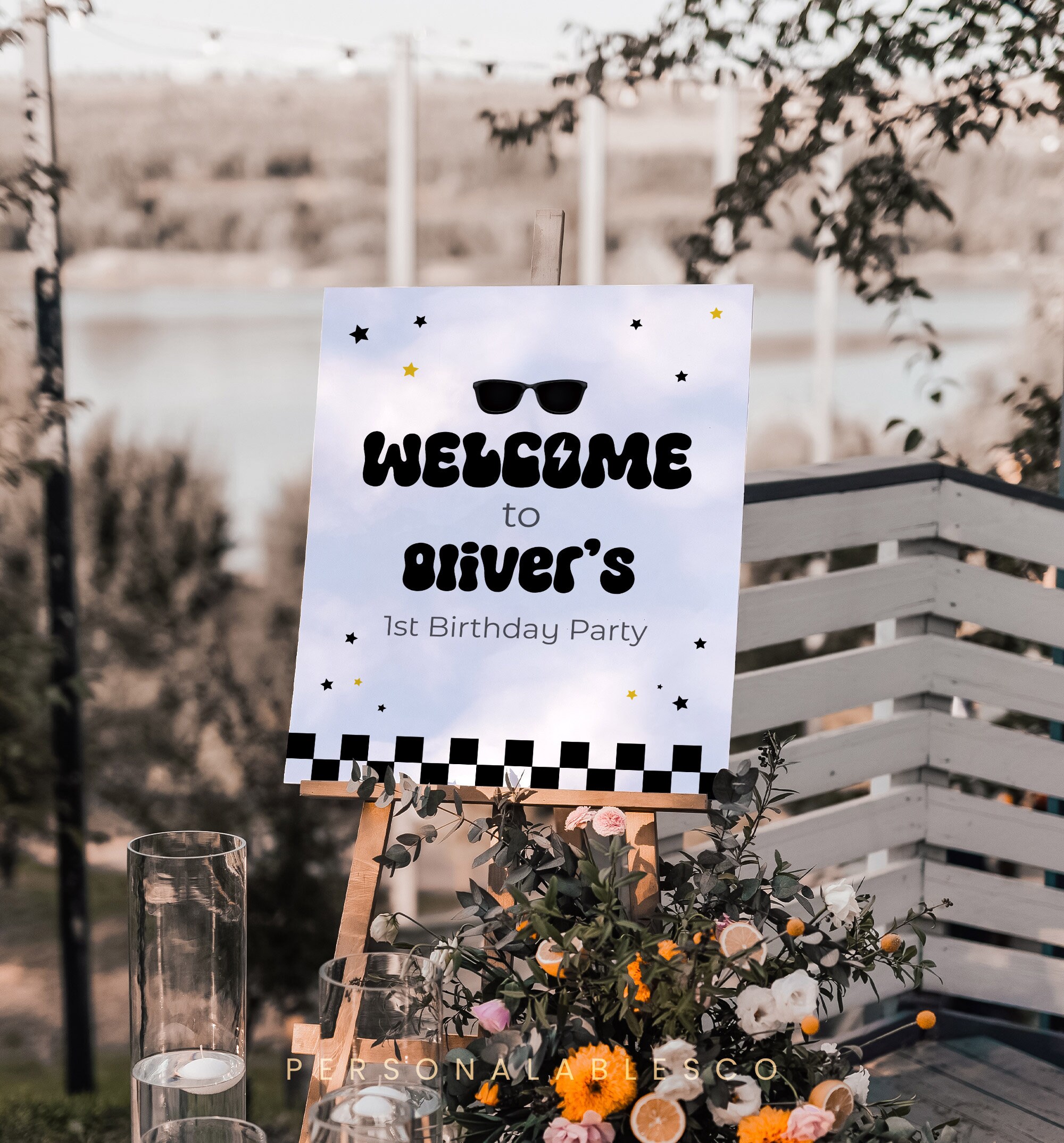 Editable One Happy Dude Welcome Sign Boy 1st Birthday Outdoor Décor ...