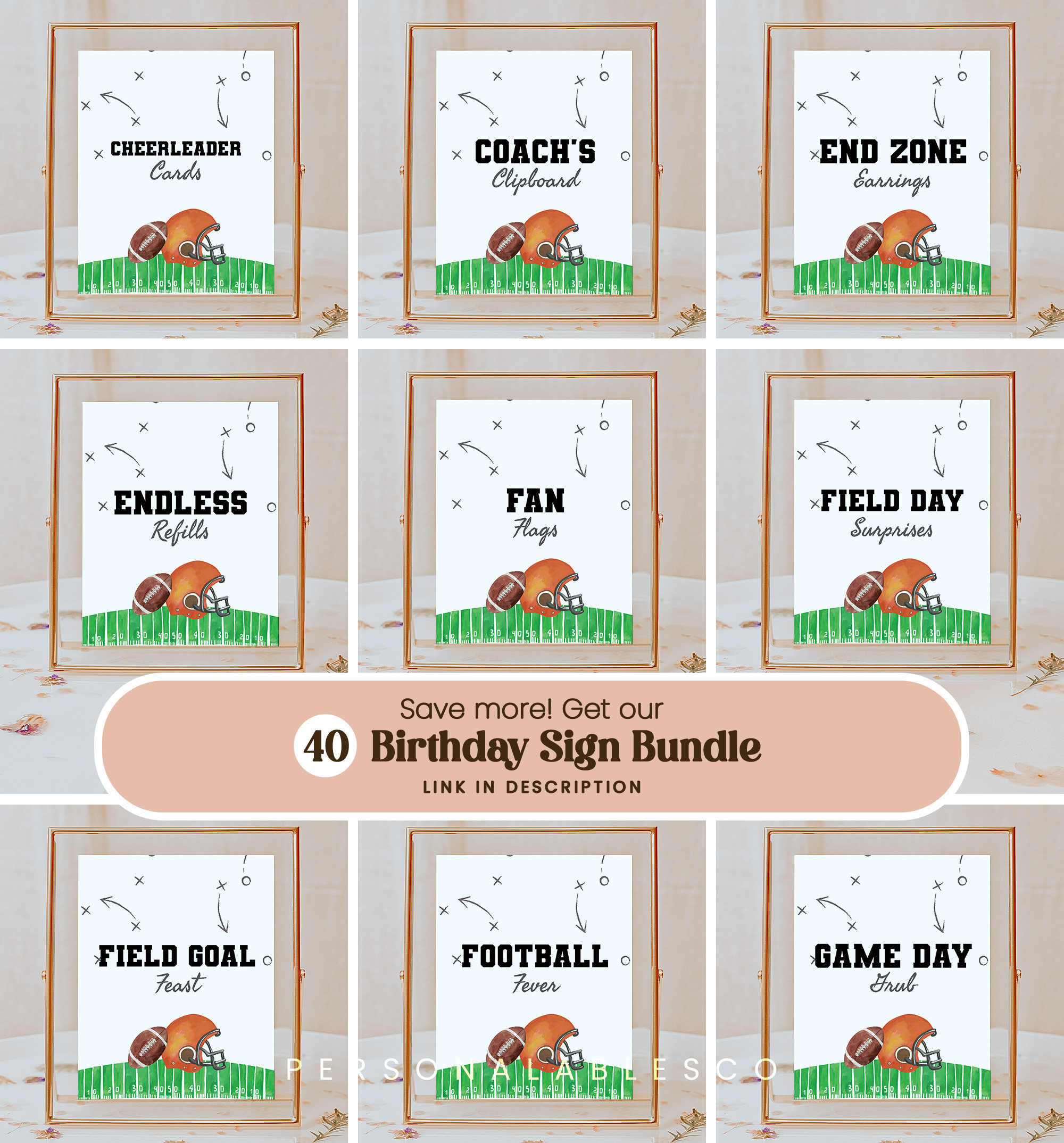 Football Birthday Party Sign Printable 1st Year Down Birthday - Etsy