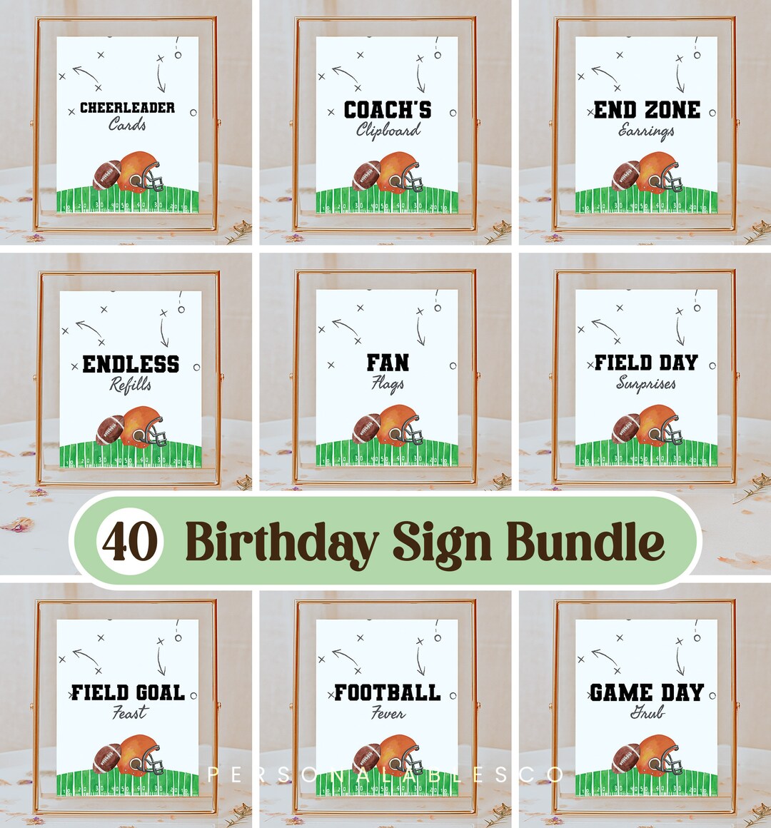 Football Birthday Sign Bundle Party Décor 1st Year Down Birthday ...