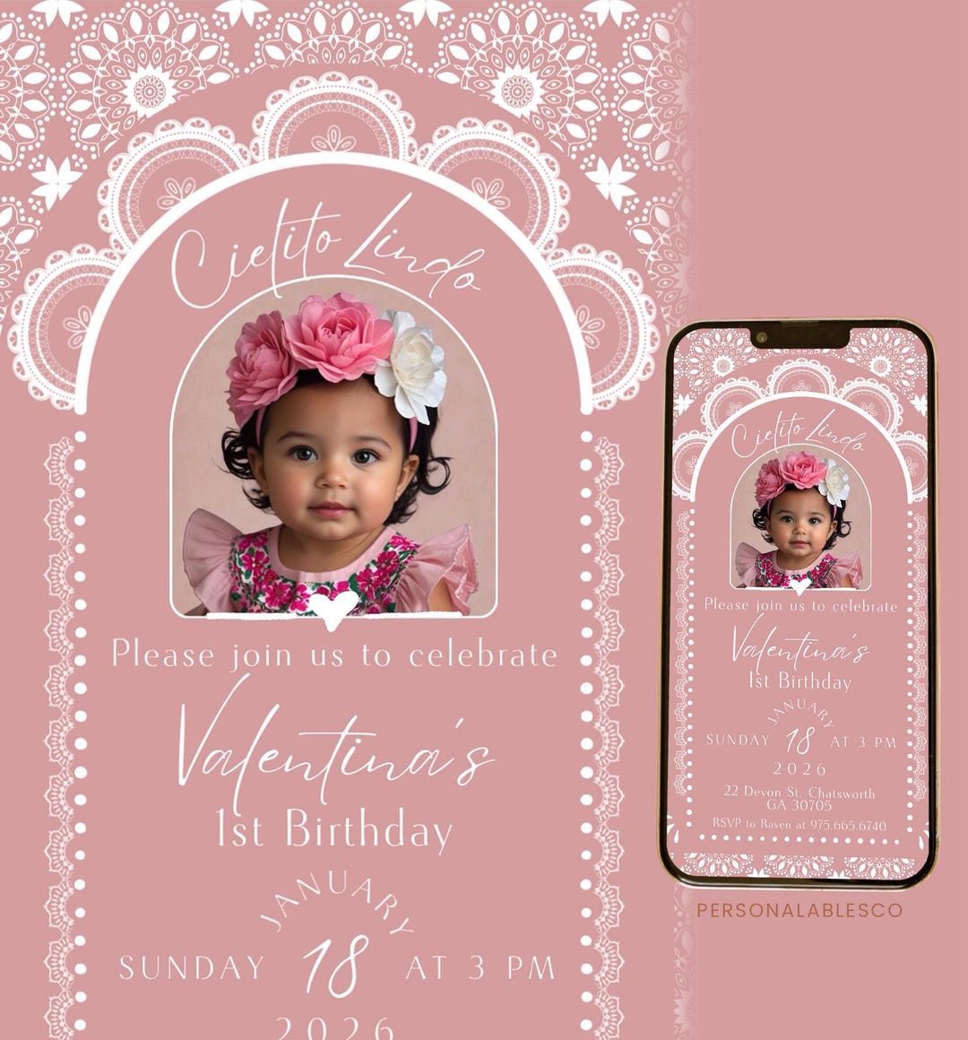 Editable Cielito Lindo 1st Birthday Invitation Template Mexican Theme ...