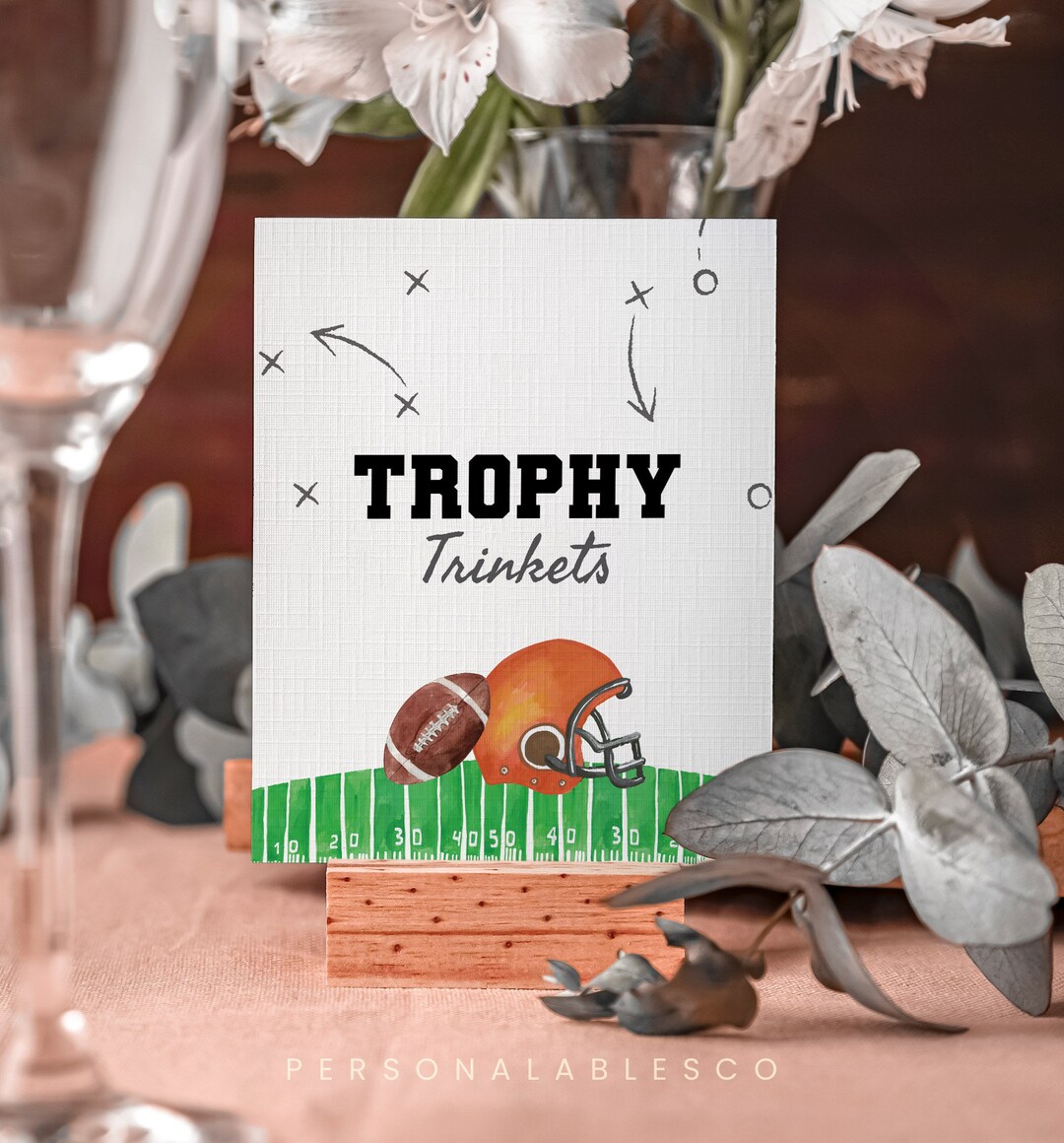 Football Birthday Party Sign Printable 1st Year Down Birthday Football ...