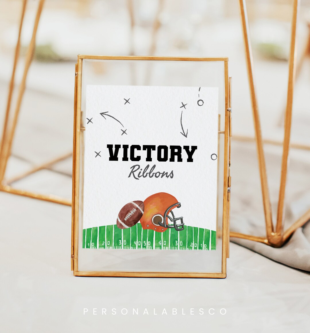Football Birthday Party Sign Printable 1st Year Down Birthday Football ...