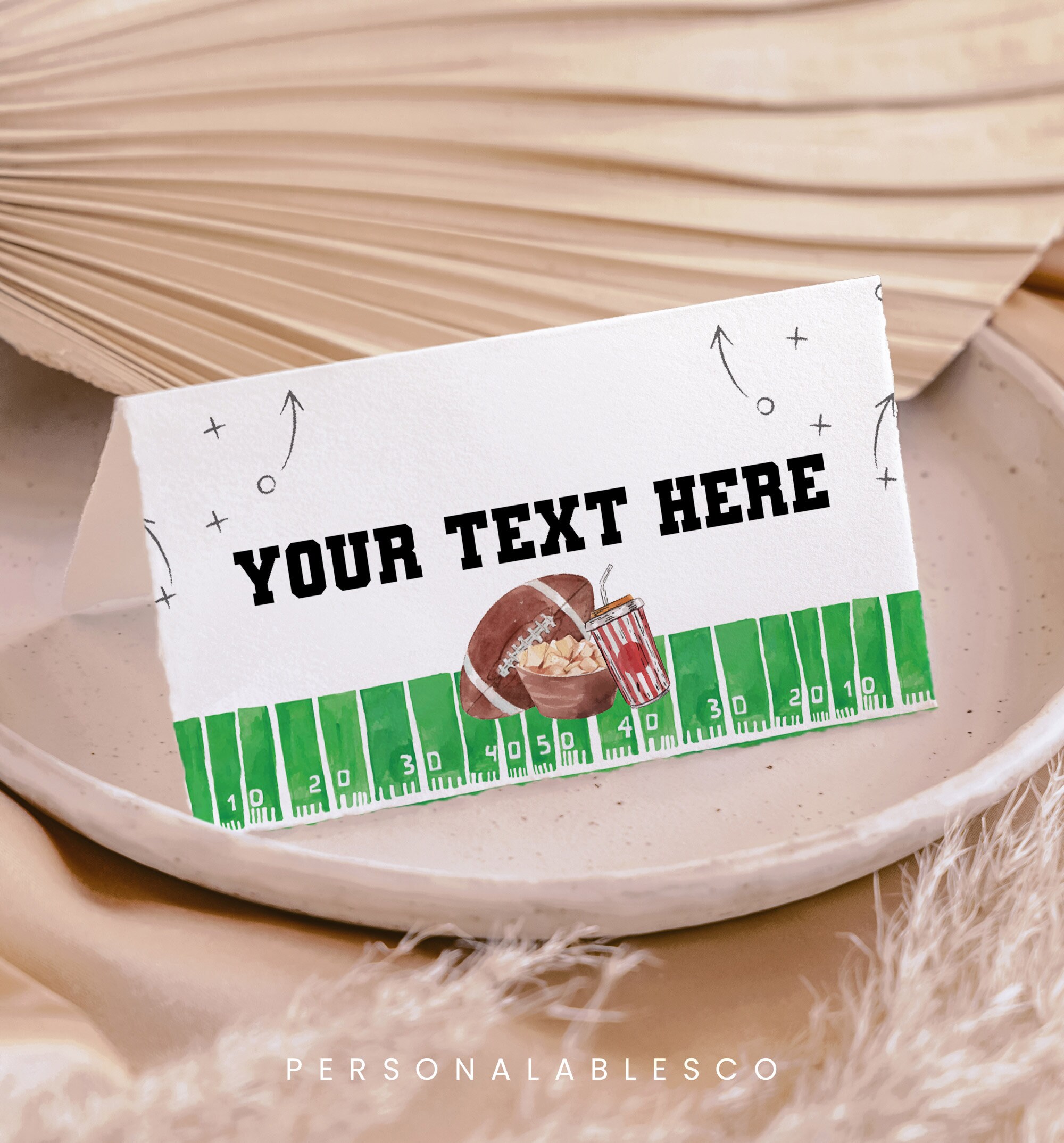 Football Food Label Buffet Card Tent Template First Year Down - Etsy