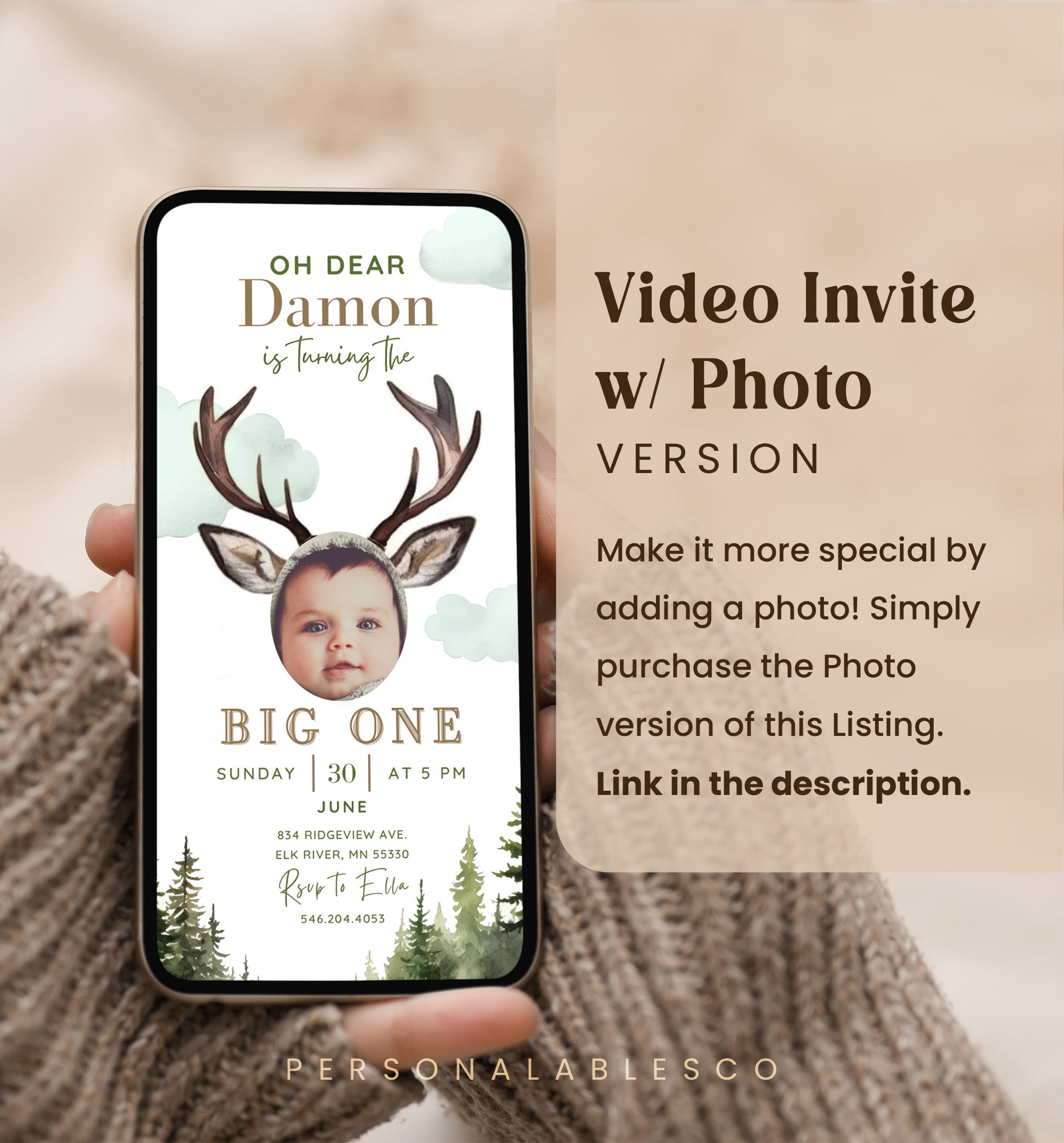 Editable Big One Hunting First Birthday Invitation Template Lucky Duck ...