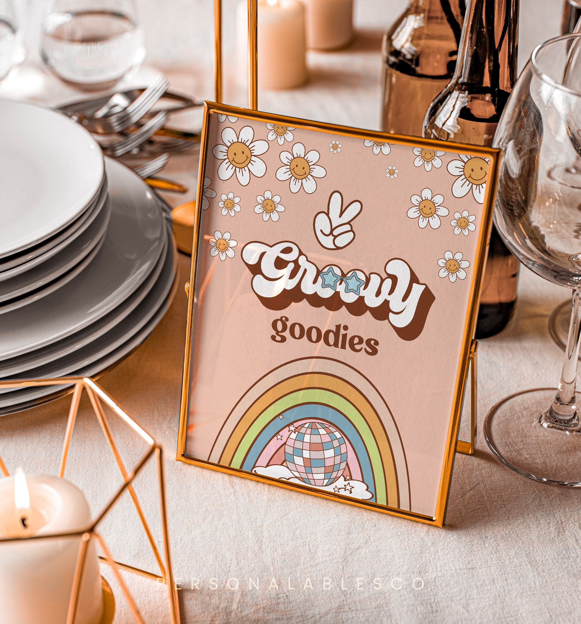 Groovy Goodies Printable Sign Girl Birthday Gift Hippie - Etsy