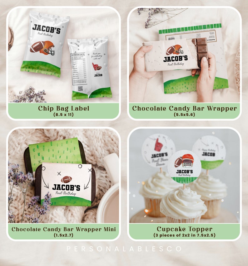 First Year Down Birthday Bundle 1st Football Party Décor Package One ...