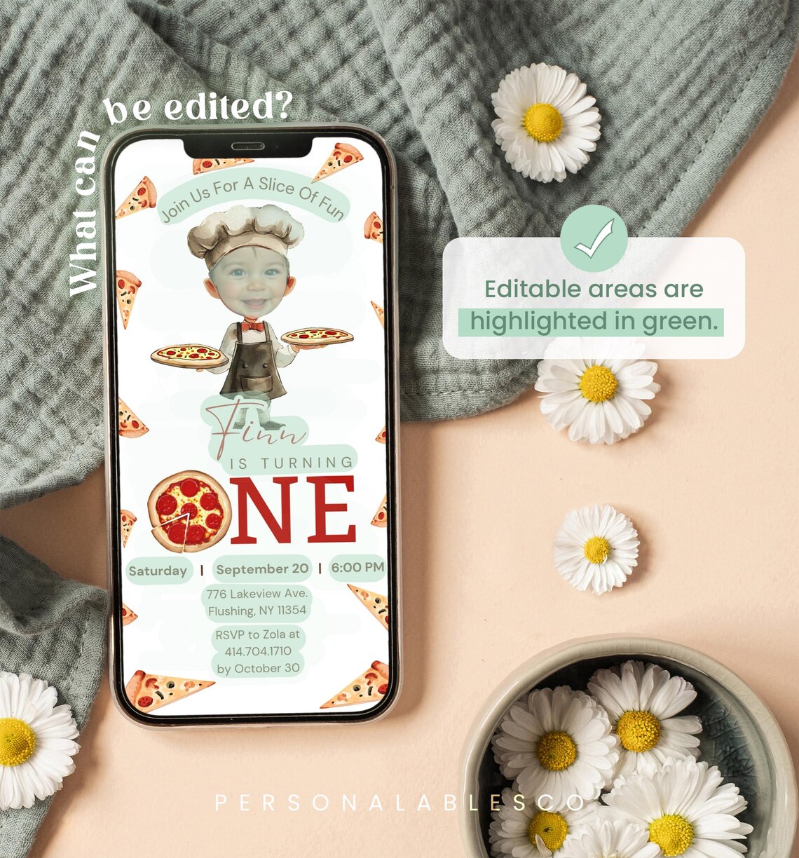Editable Slice of Fun 1st Birthday Invitation Video With Photo ...