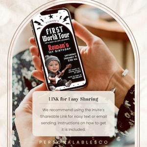 Editable First World Tour Birthday Animated Invitation With Photo 1st ...