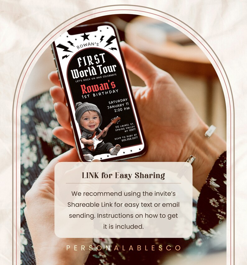 Editable First World Tour Birthday Animated Invitation With Photo 1st ...