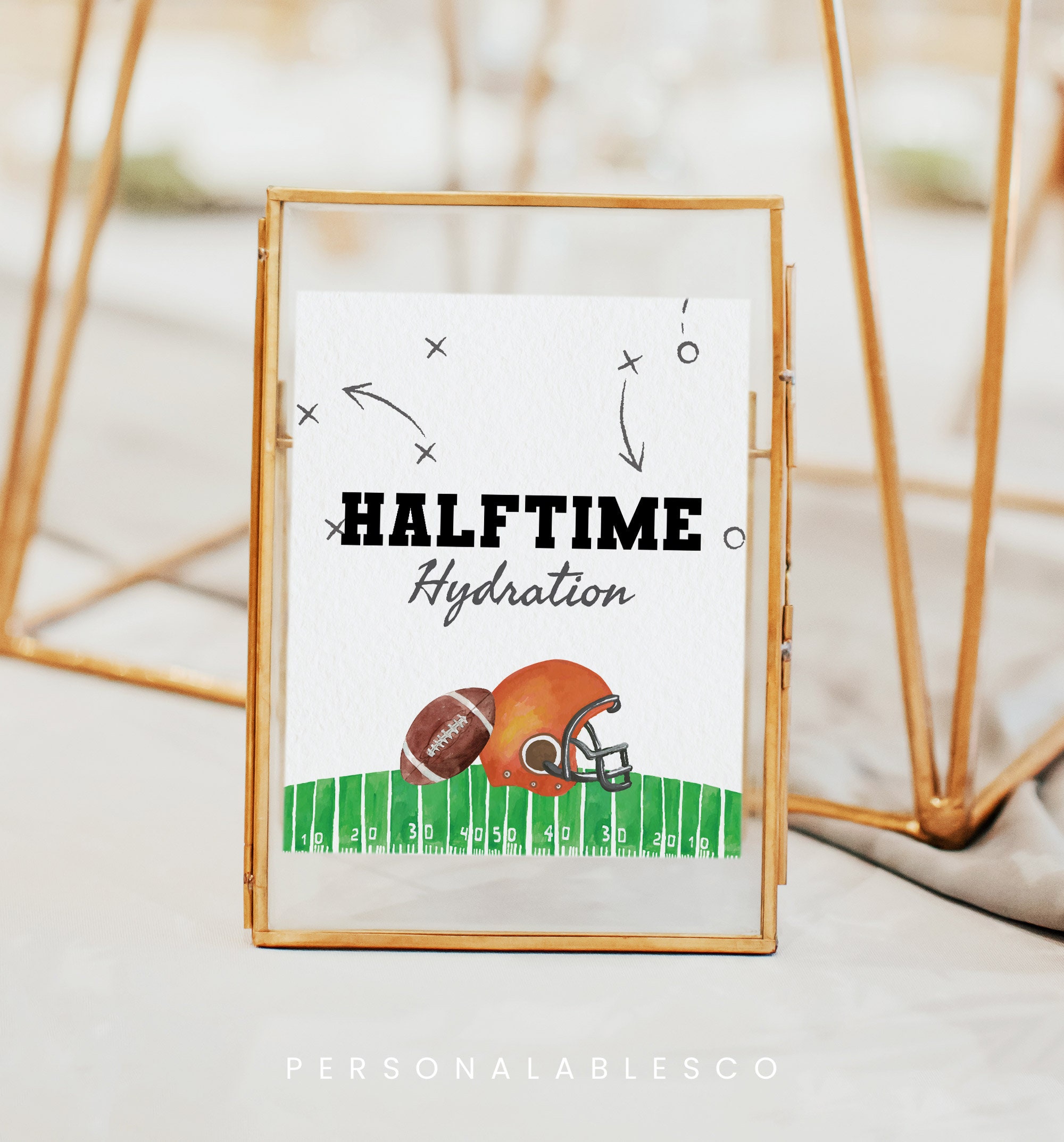 Football Birthday Party Sign Printable Kick off Happy Birthday - Etsy