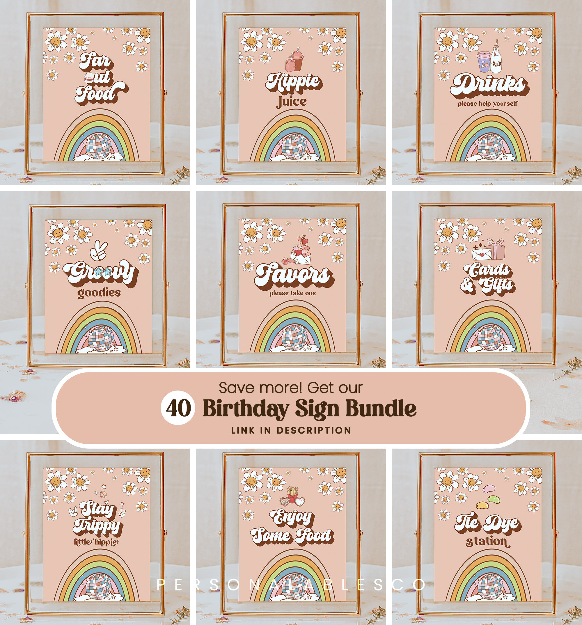 Groovy Goodies Printable Sign Girl Birthday Gift Hippie - Etsy