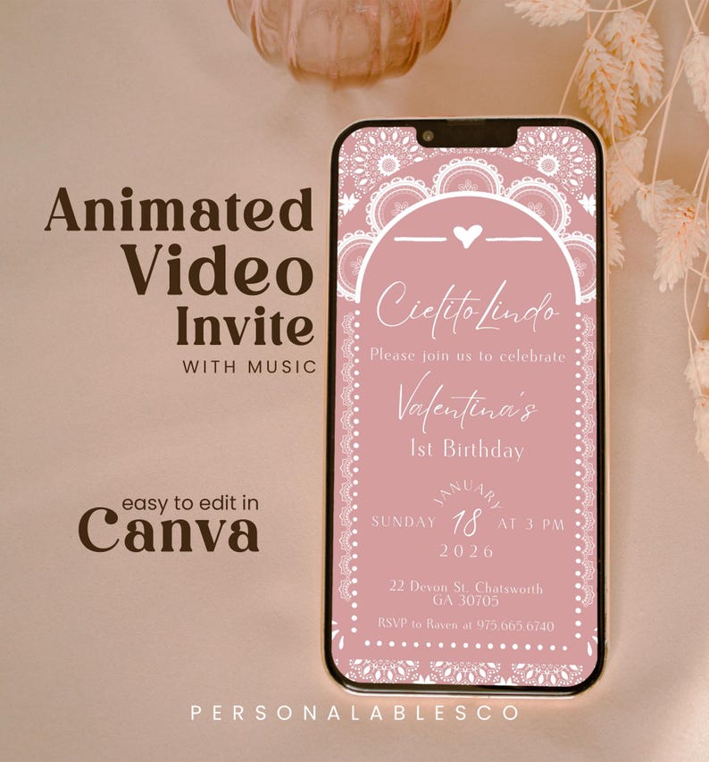 Editable Cielito Lindo Invitation 1st Birthday Template Mexican Papel ...