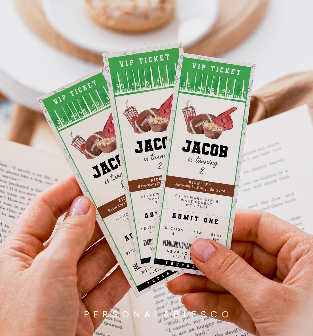 Football Birthday Invitation Ticket One Year Down and Forever to Go ...