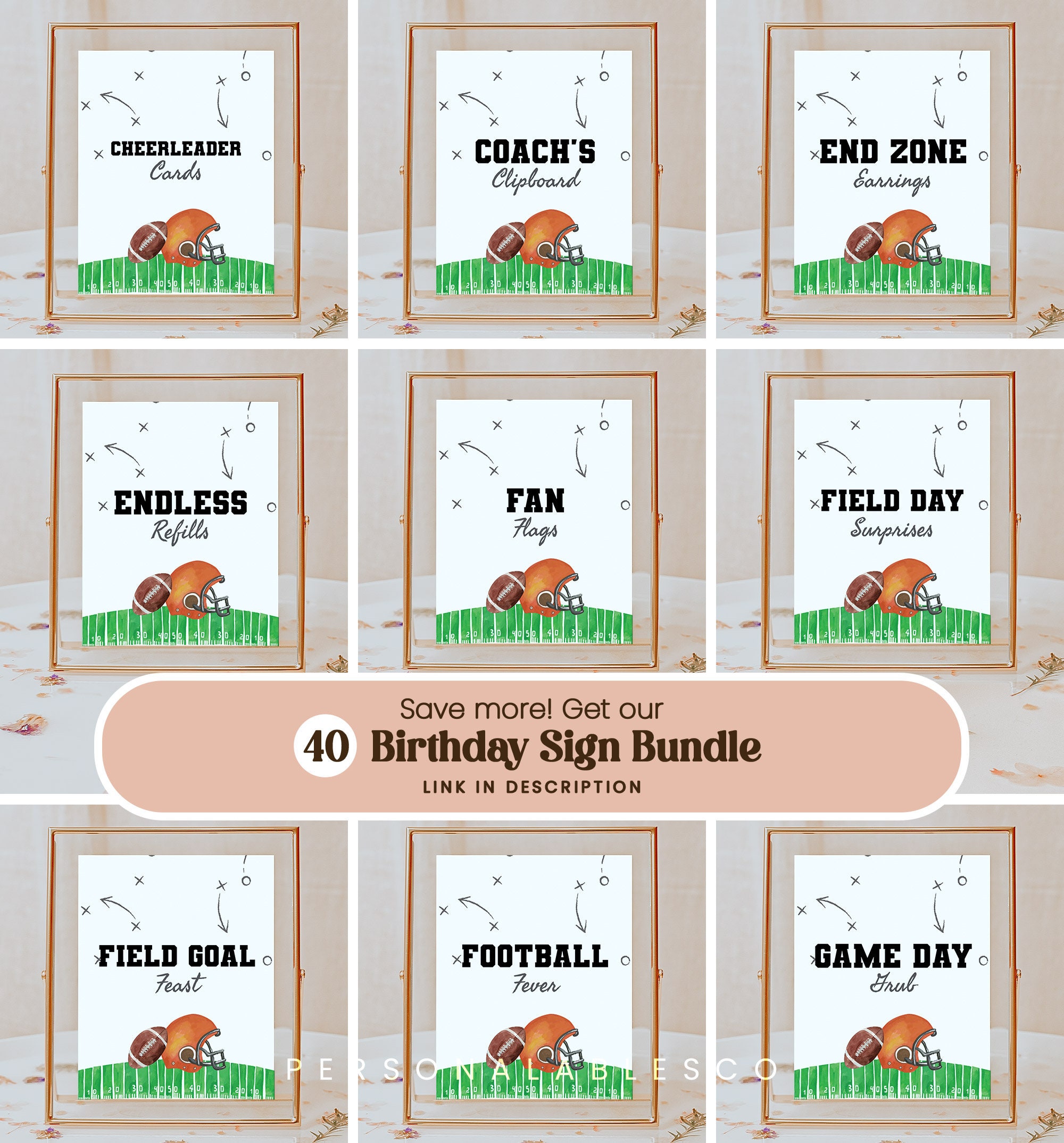 Football Birthday Party Sign Printable First Year Down Sports Birthday ...