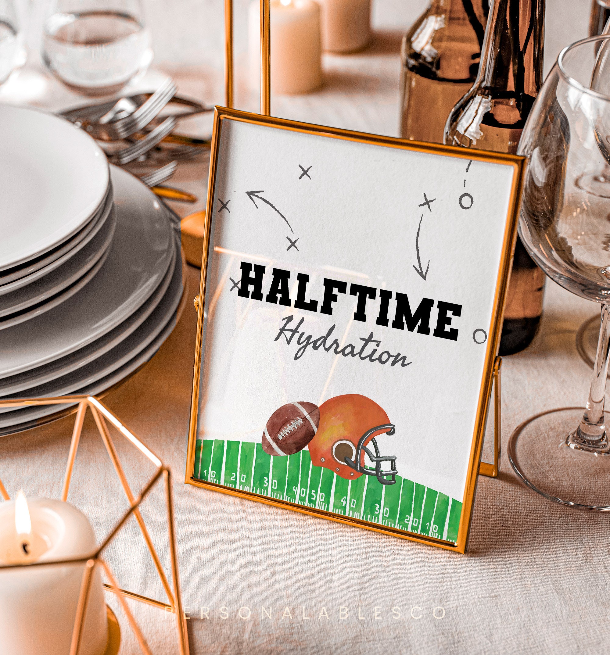 Football Birthday Party Sign Printable Kick off Happy Birthday - Etsy