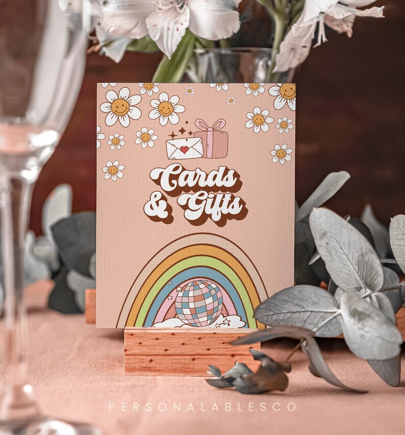 Groovy Cards & Signs Printable Sign Groovy Themed Party Table - Etsy