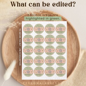 Editable Groovy Favor Tags Circle & Square Retro Party Diy Treats Label ...