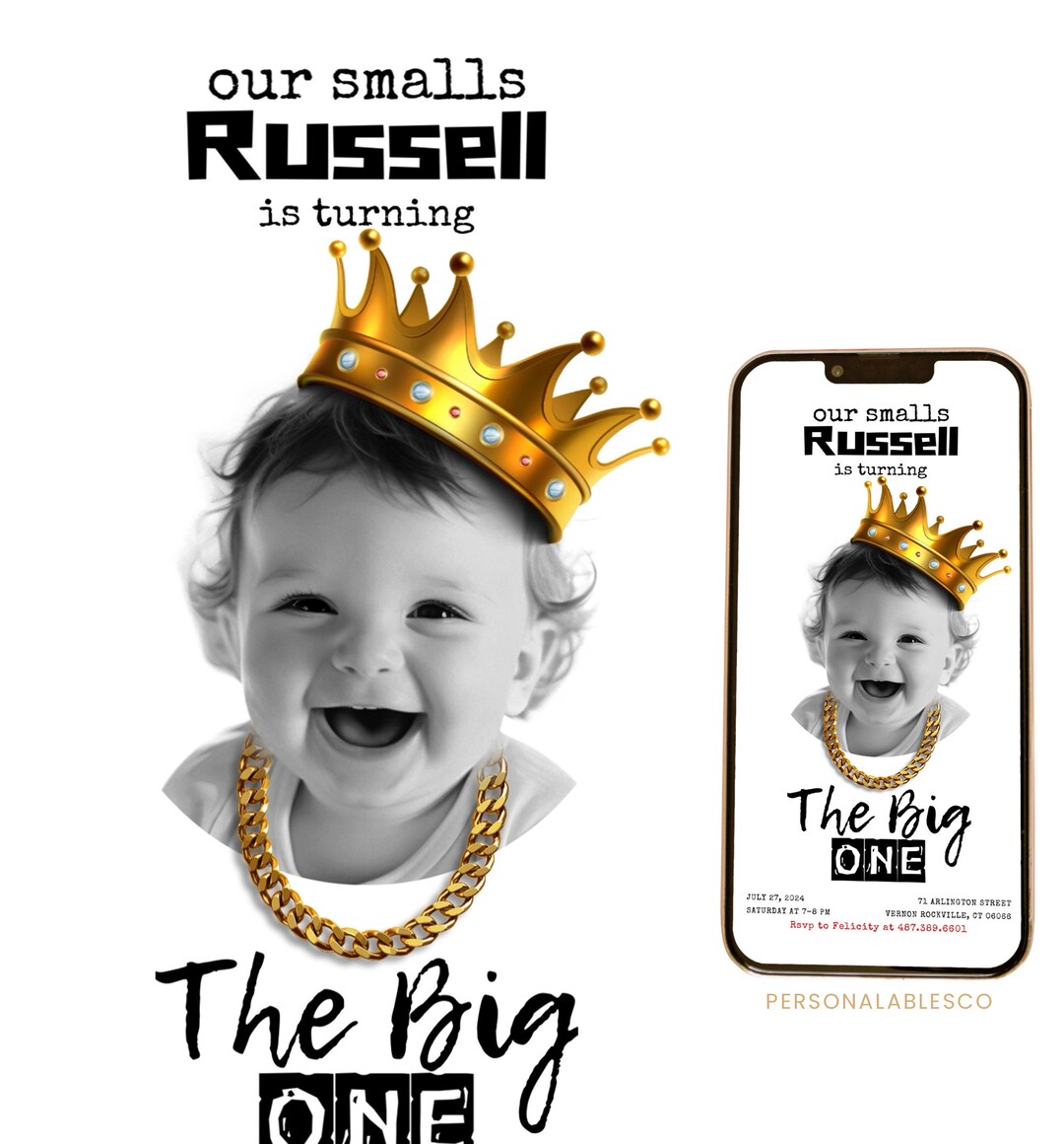 Editable Notorious One 1st Birthday Invitation Template With Picture ...