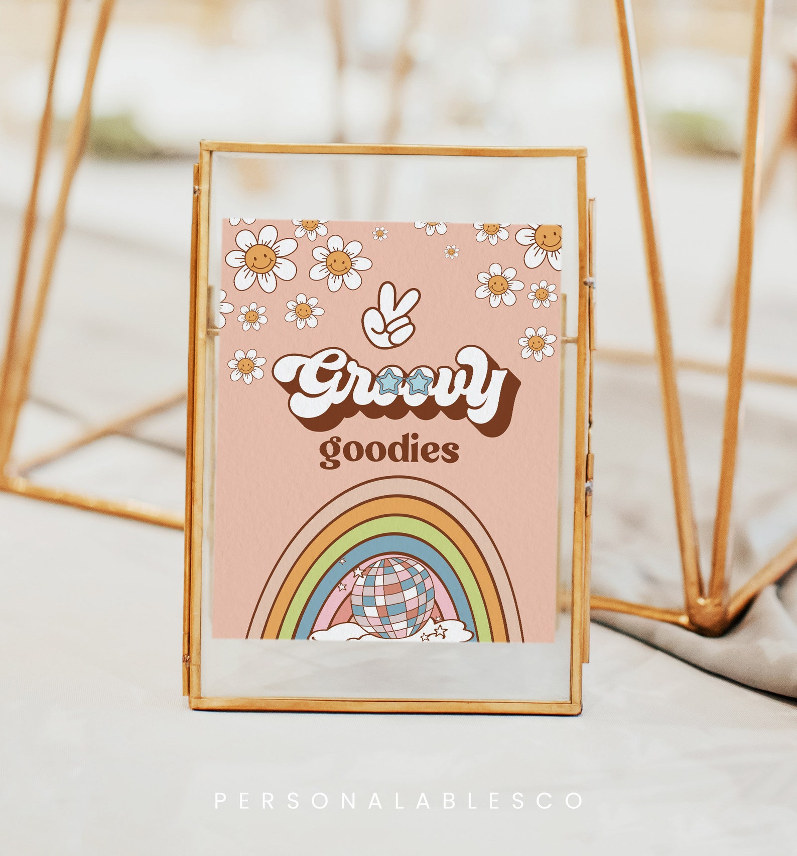 Groovy Goodies Printable Sign Girl Birthday Gift Hippie Dessert Table ...