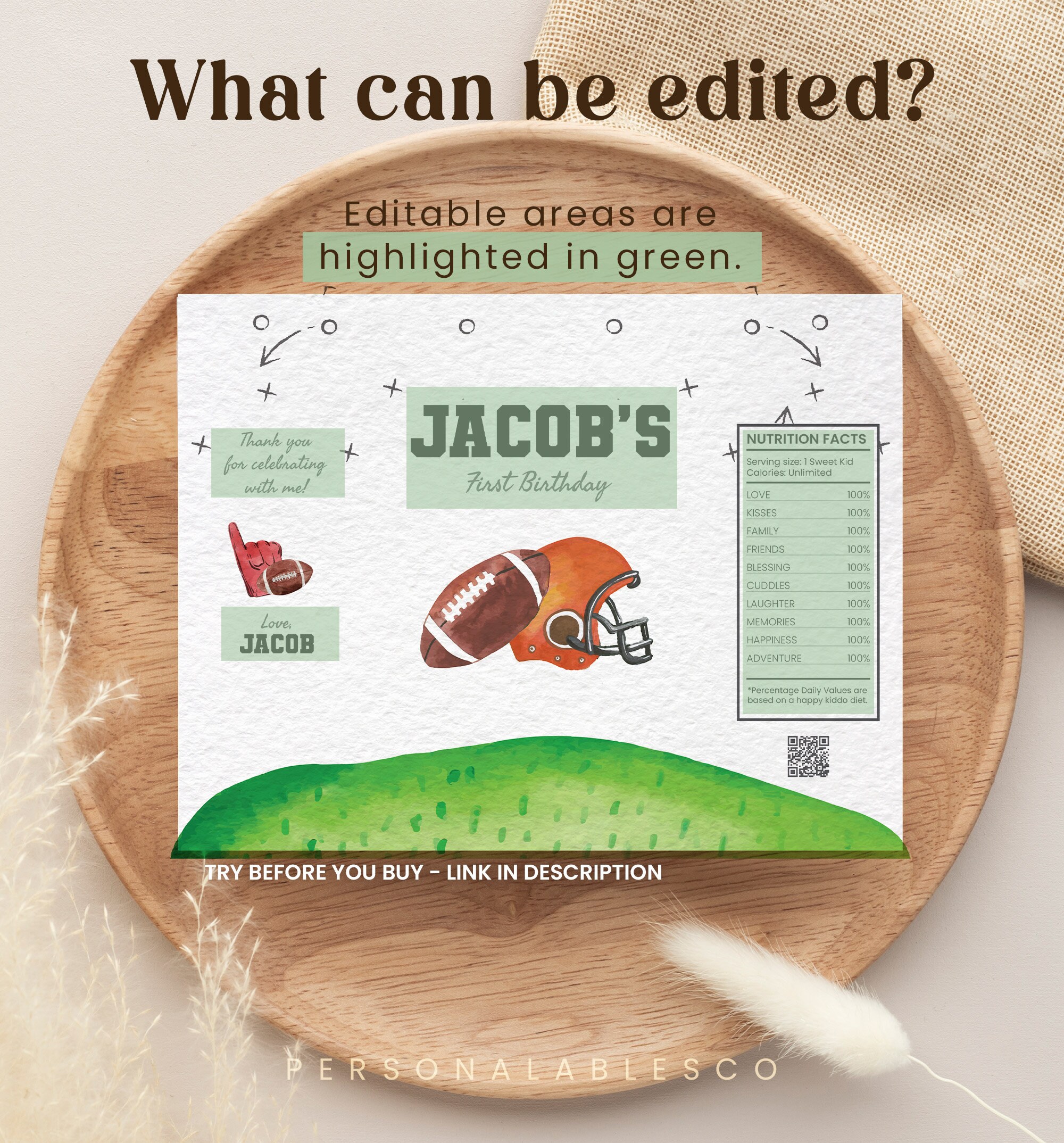Football Chip Bag Label Birthday Party Printable American Sports Snack ...