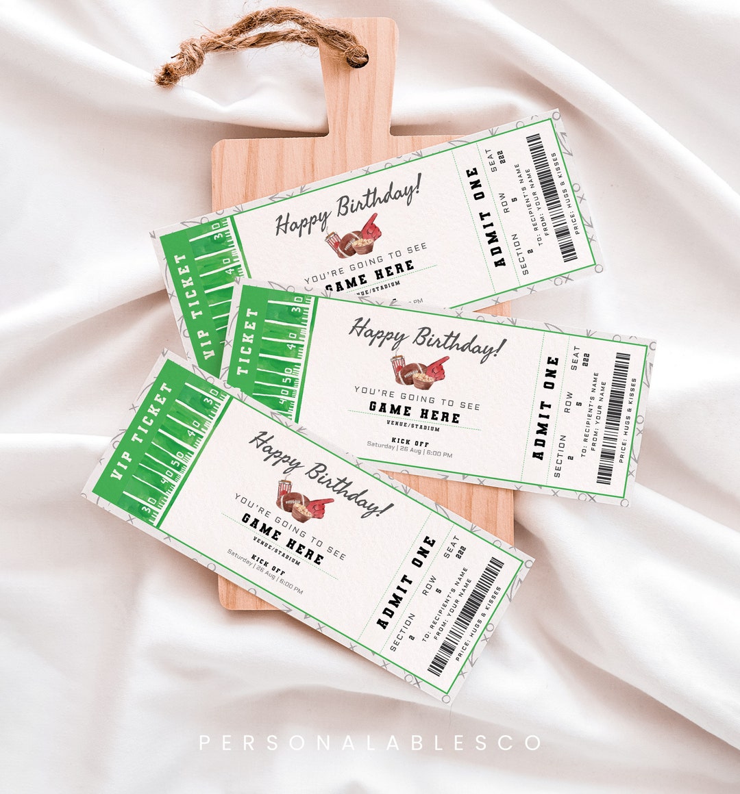 Surprise Football Ticket Stub Game Printable Template First Year Down ...
