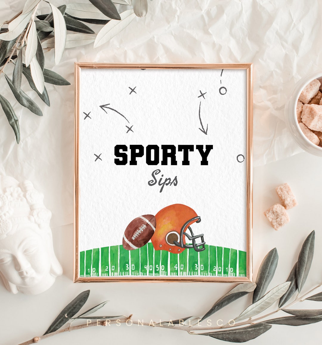 Football Birthday Party Sign Printable Sport Boy Player Football Food ...