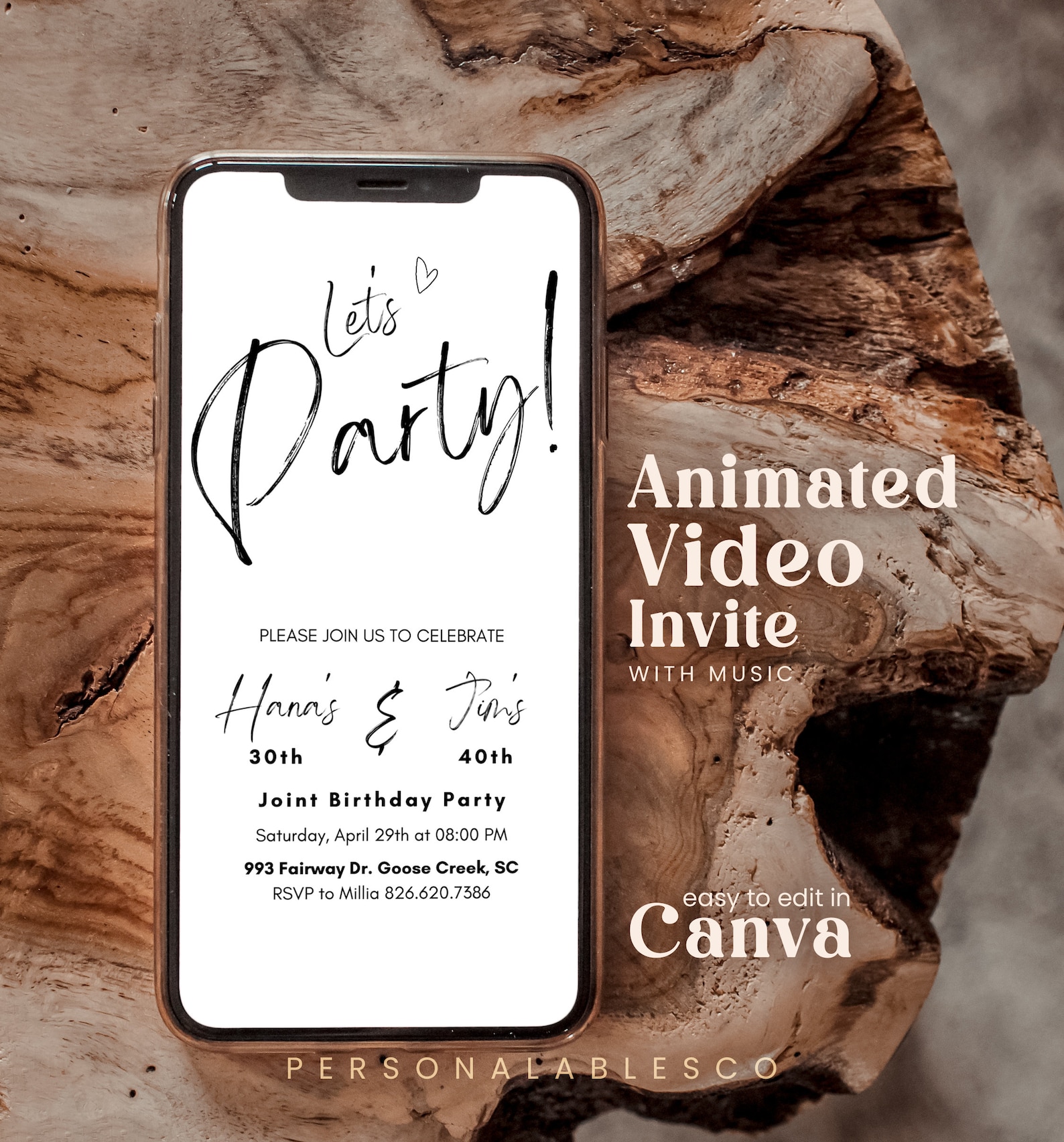 Editable Joint Birthday Invitation Adult Twin Sibling Double Bday Party ...