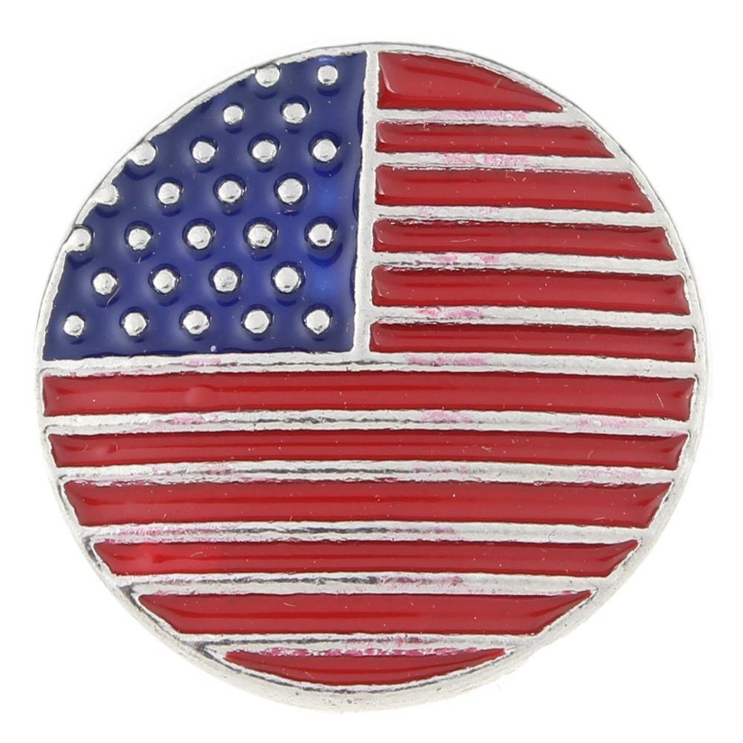 Snap Button Charm18/20mm Red White and Blue US Flag Snap - Etsy