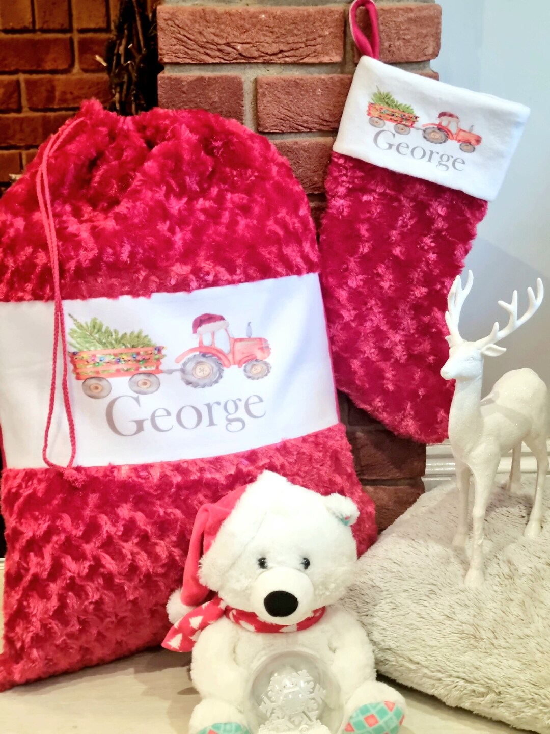 Matching Personalised Santa Sack and Christmas Stocking Xmas - Etsy