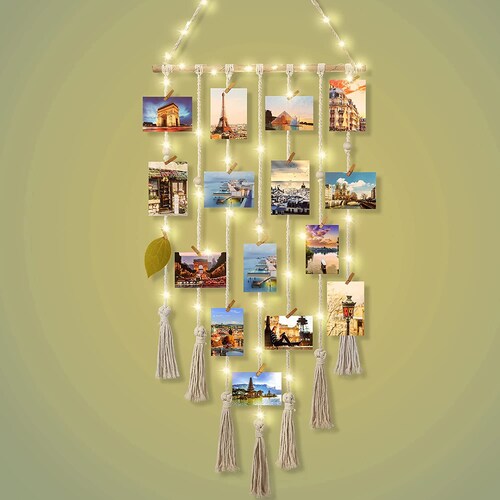 Photo Display Instant Wall Hanging String With Clips 3M Self - Etsy