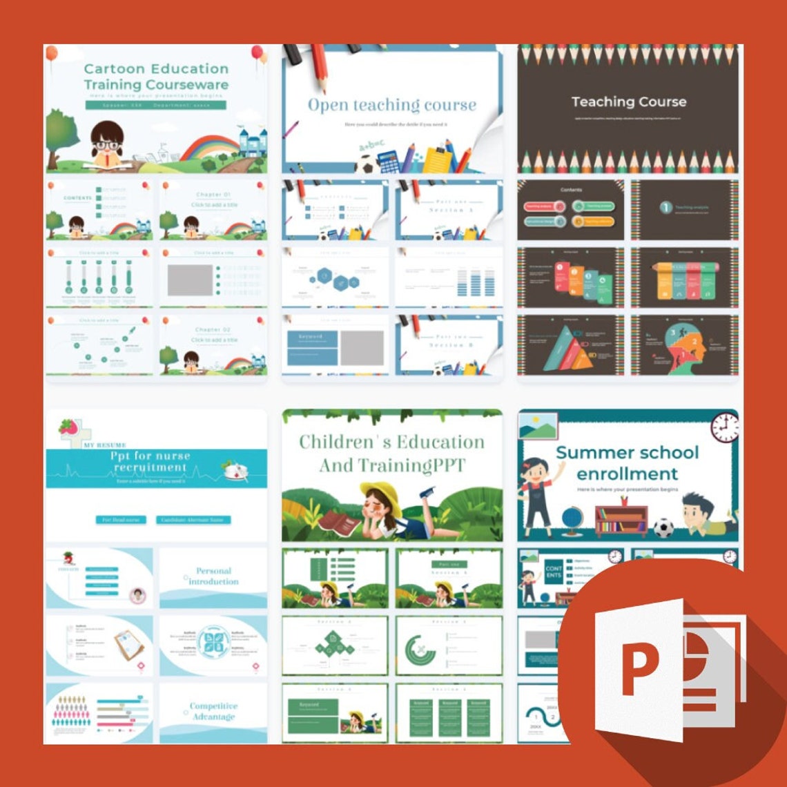 1000 SLIDES Cartoon Powerpoint Template Slides for Education & Kids ...
