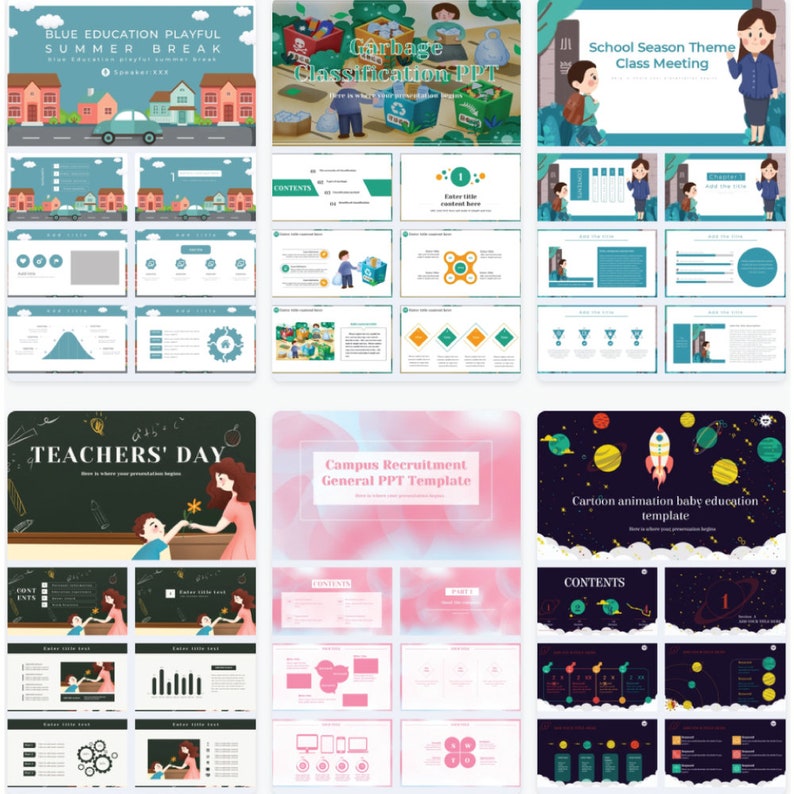 1000+ SLIDES Cartoon Powerpoint Template Slides for Education & Kids ...