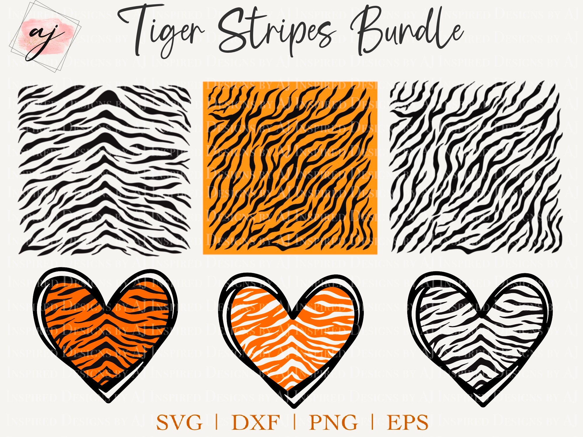 Tiger Stripes SVG Bundle Tiger Heart SVG Bundle Tiger Print - Etsy UK